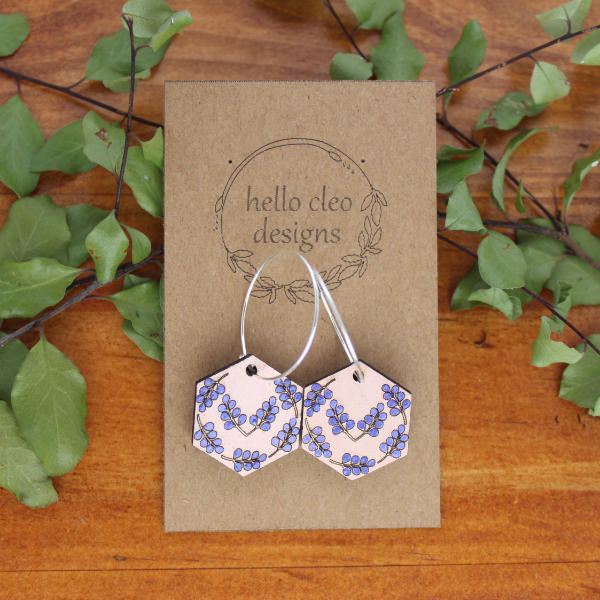 Blossom Hoops Purple – Hello Cleo Designs